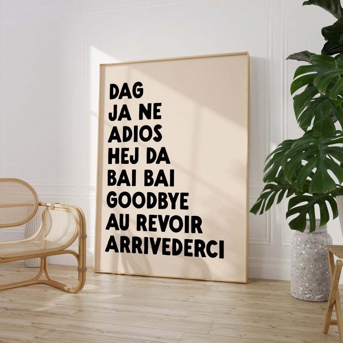 Goodbye Different Languages Poster, Hallway Poster, Entryway Decor ...