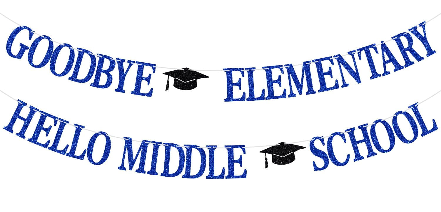 Goodbye Elementary Hello Middle School Banner, 5th Grade Grad Sign ...