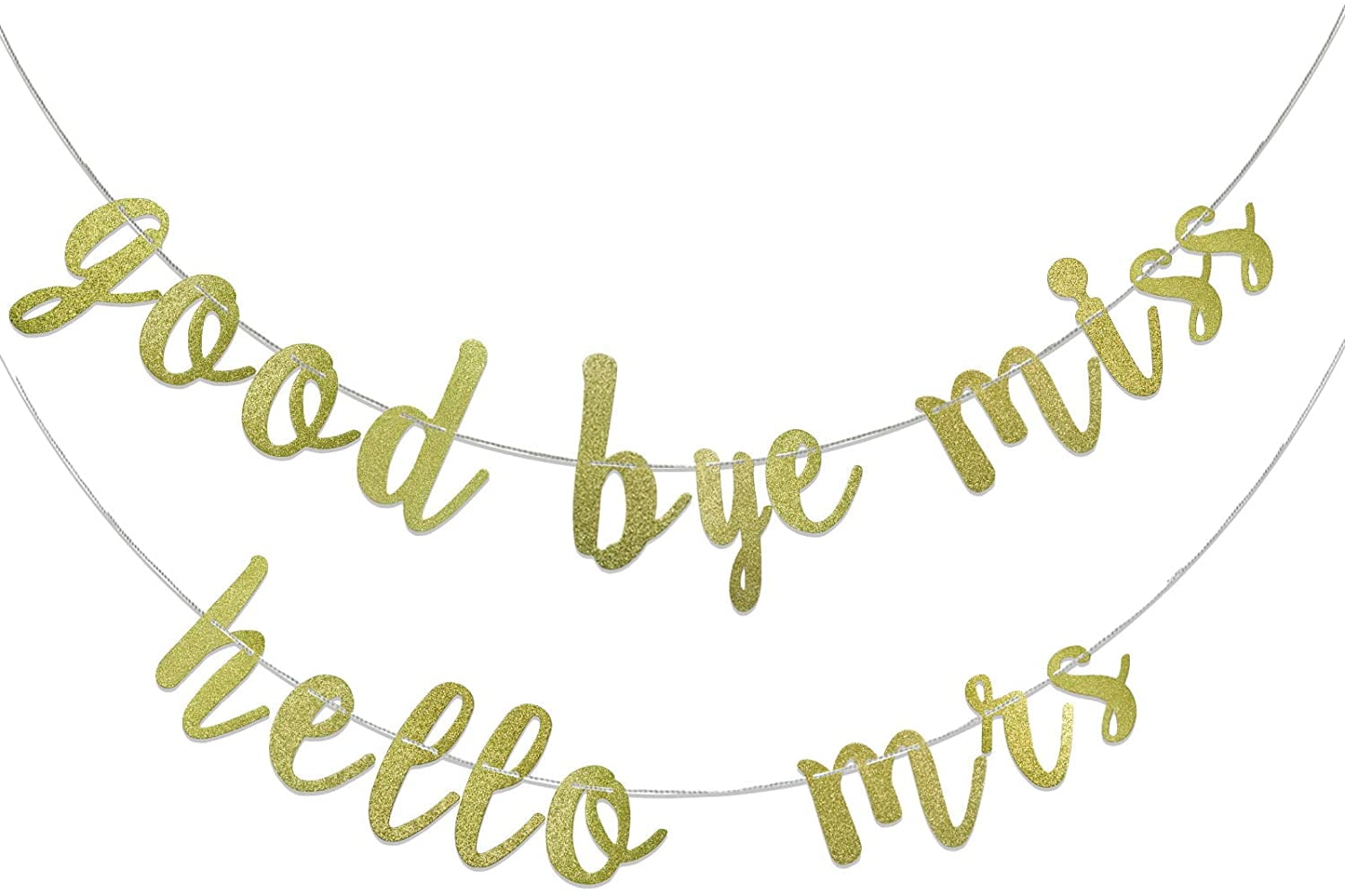 Goodbye Miss Hello Mrs Banner for Bachelorette Party Decorarions ...