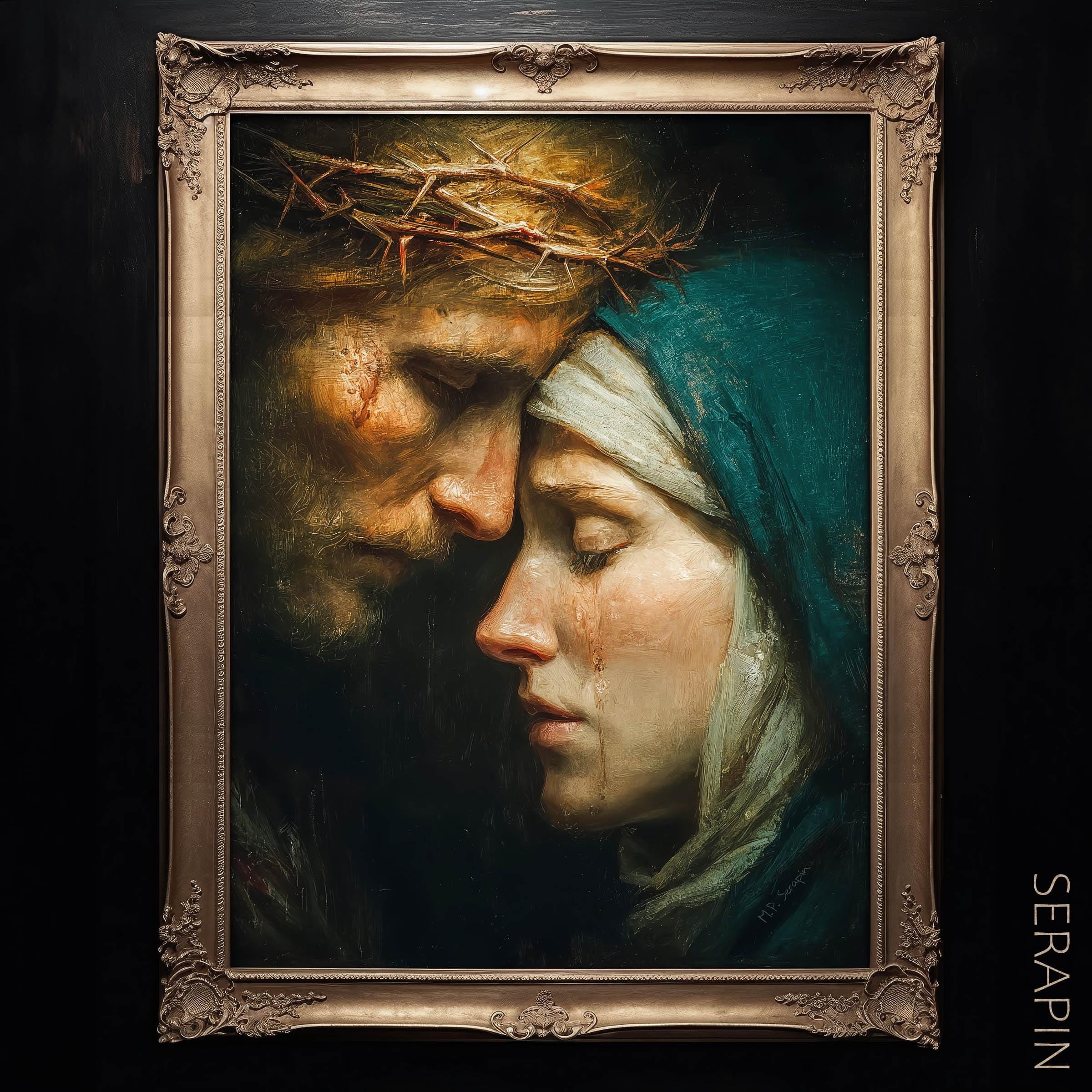 Goodbye Mother - Jesus and Mary Embrace, Son Gift, Comfort, Catholic ...