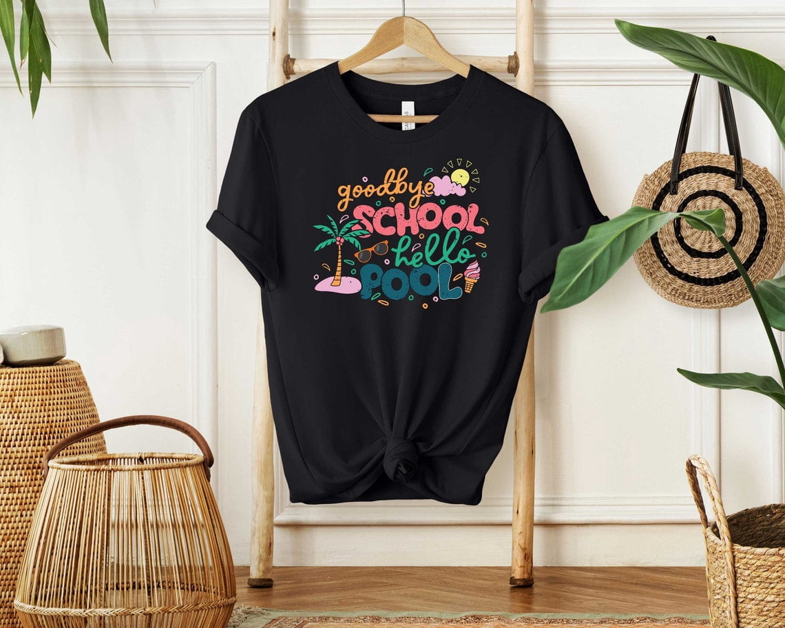 Goodbye School Hello Pool Student Summer Break T-Shirt - Walmart.com