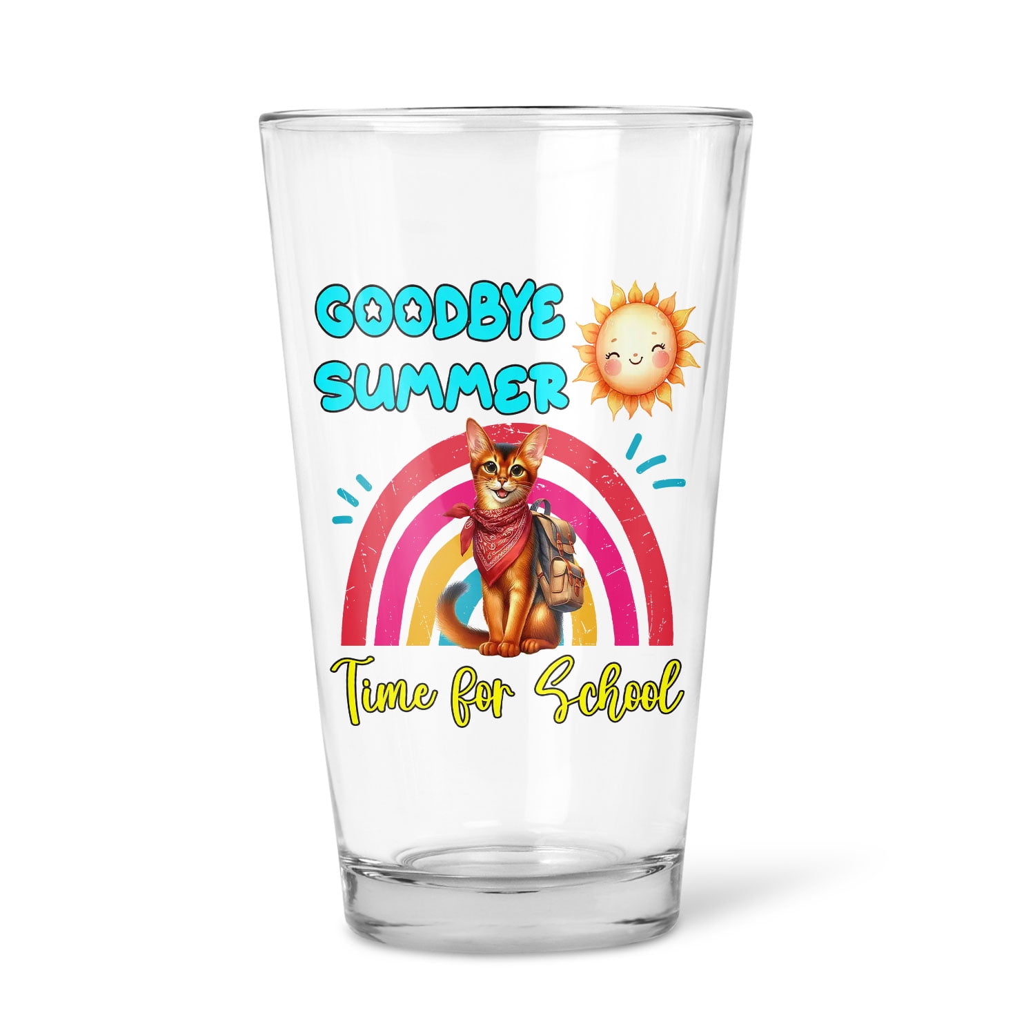 Goodbye Summer Abyssinian Hello Fall Time for School 16oz Pint Beer ...