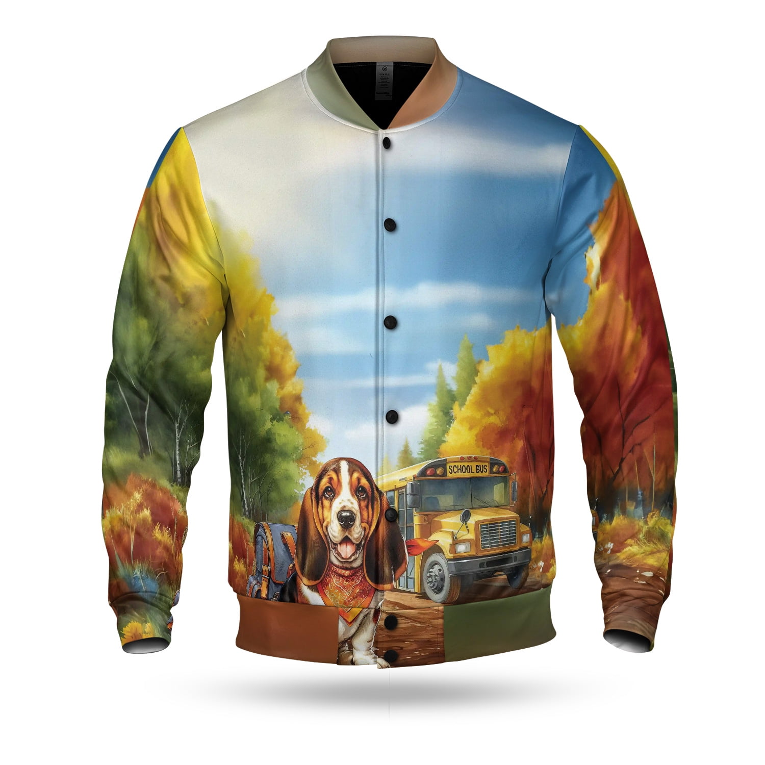 Goodbye Summer Basset Hound Hello Fall Time for School All Over Print ...