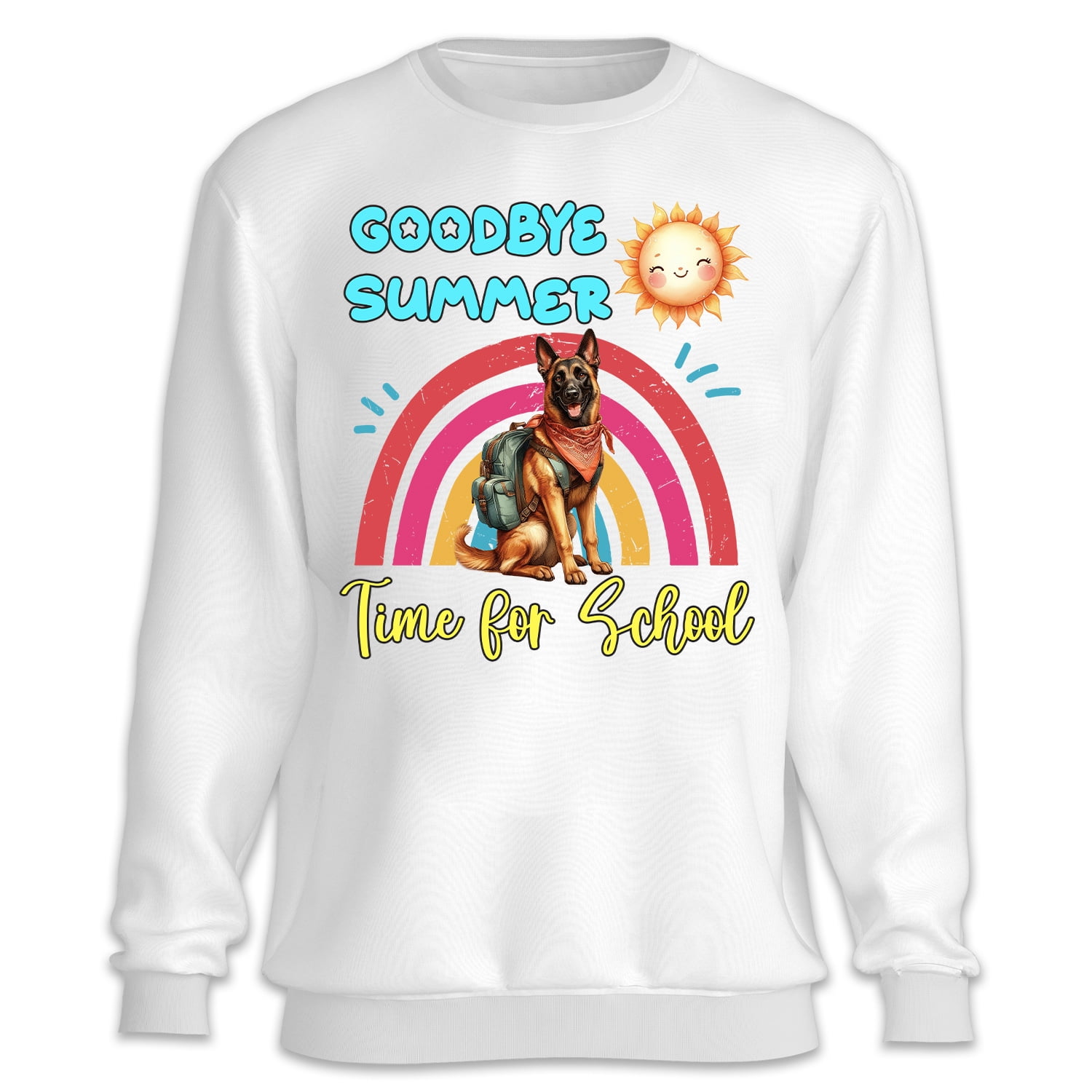 Goodbye Summer Belgian Malinois Hello Fall Time for School Sweatshirt ...