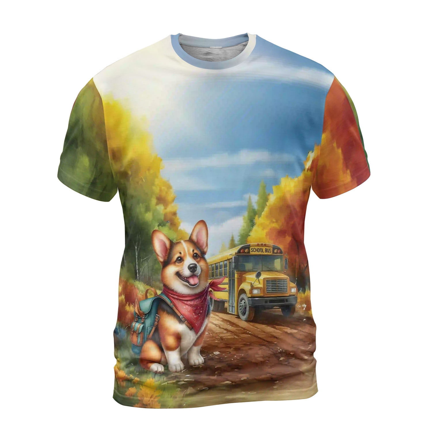 Goodbye Summer Corgi Hello Fall Time for School All Over Print 3D Shirt ...