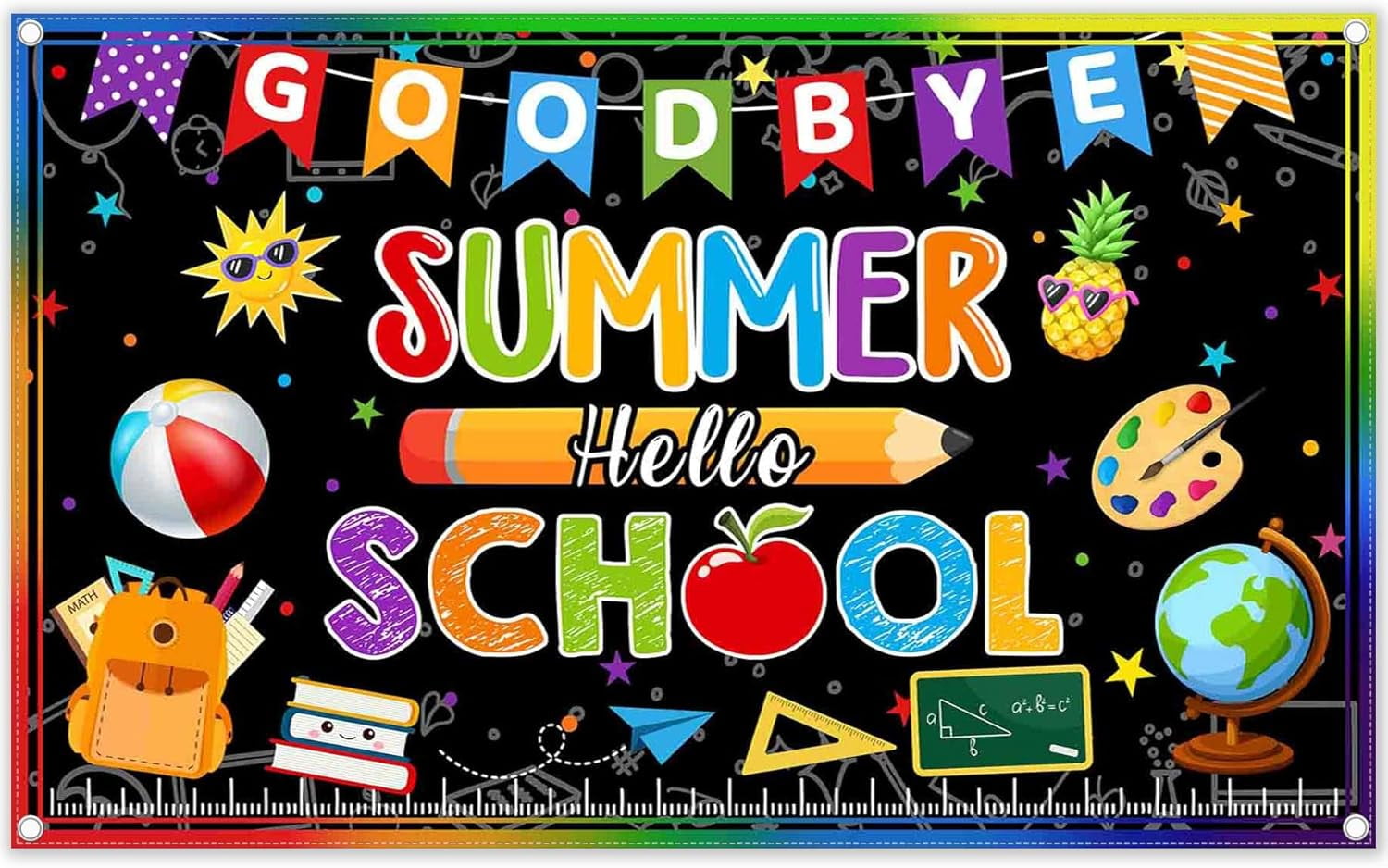 Goodbye Summer Hello School Beautiful Backdrop First Day of School ...
