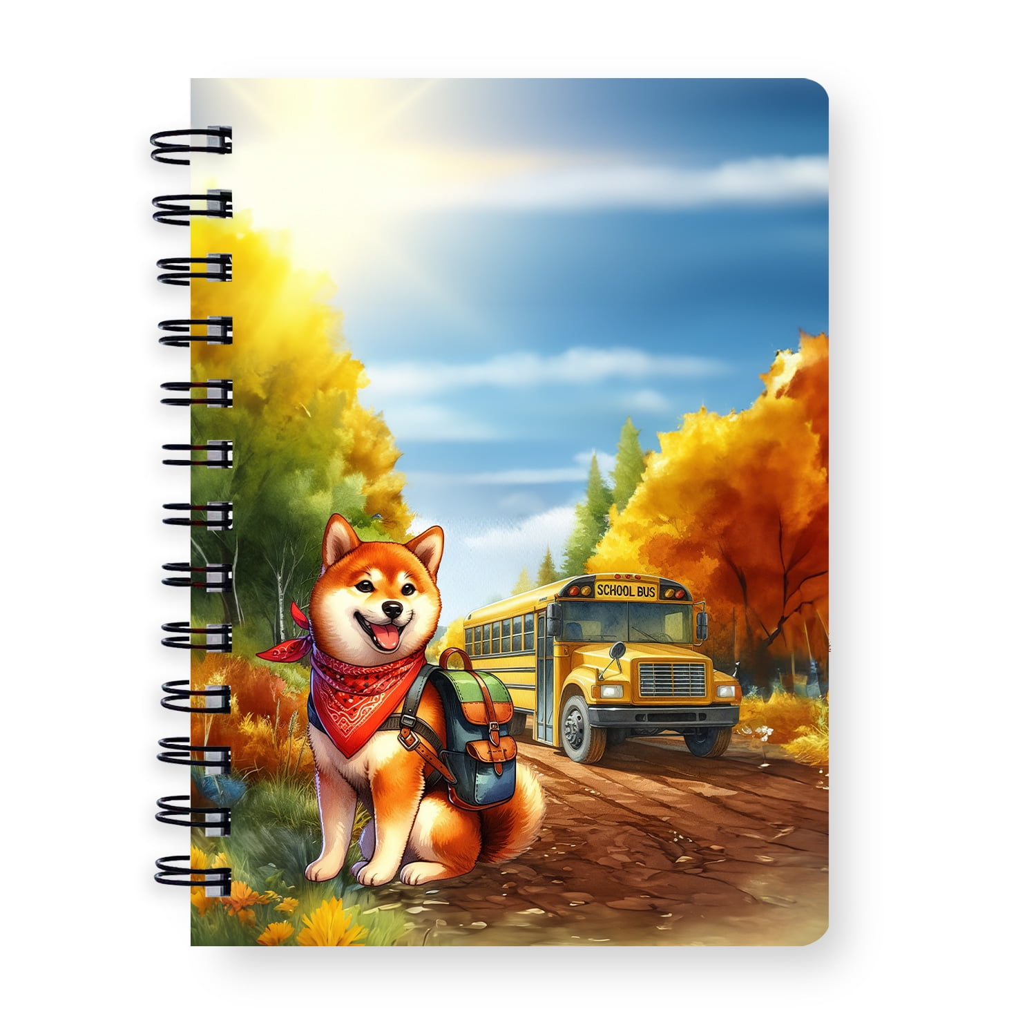 Goodbye Summer Shiba Inu Hello Fall Time for School Spiral Bound ...
