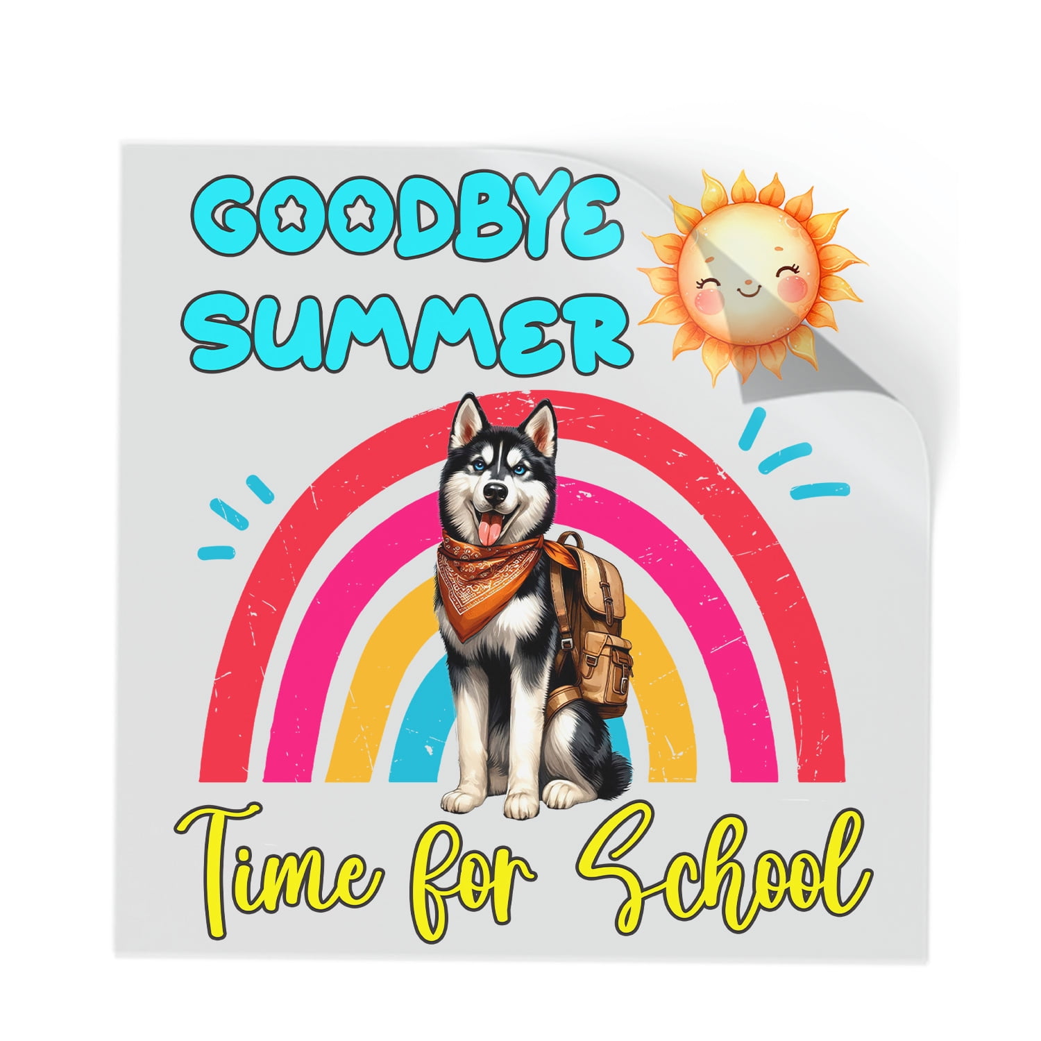 Goodbye Summer Siberian Husky Hello Fall Time for School Cutout ...