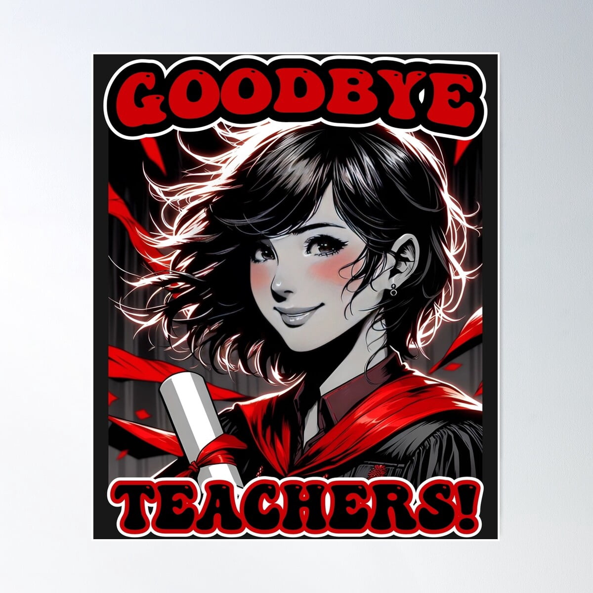 Goodbye Teachers! Joyful Graduation Bliss In Black, White, Gray, And ...
