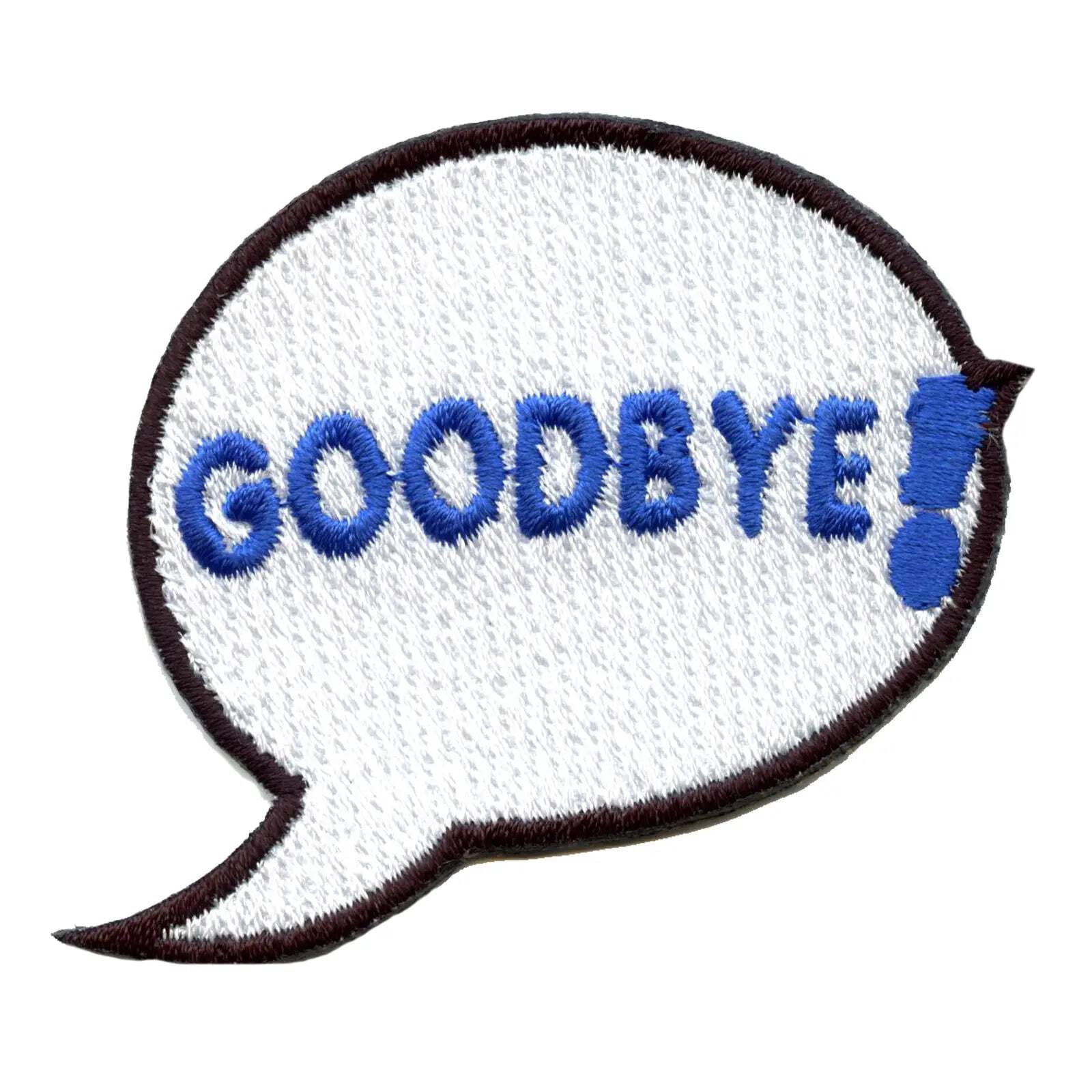 Goodbye Word Bubble Emoji Embroidered Iron On Patch - Walmart.com