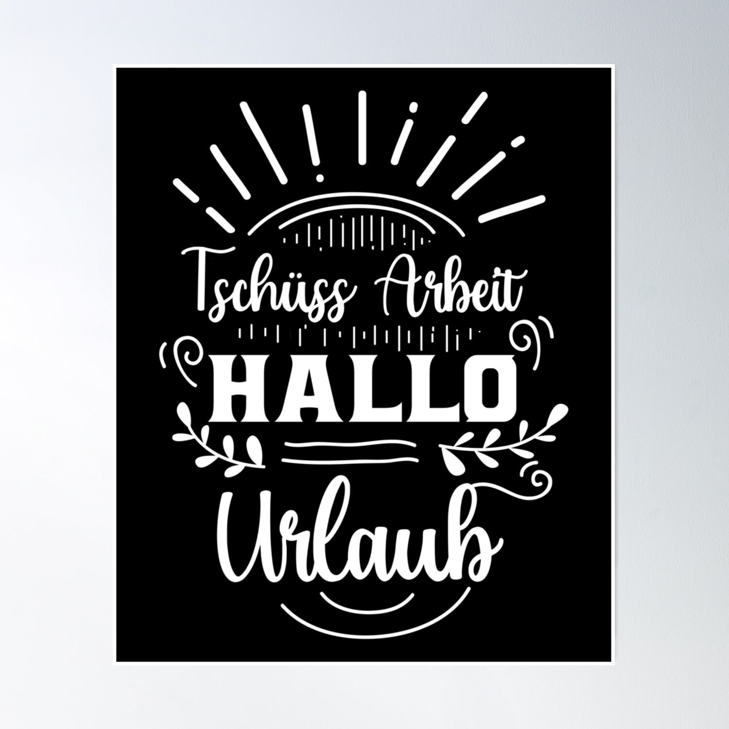 Goodbye Work - Hello Vacation Poster Wall Art, Modern Wall Decor, 8x12 ...