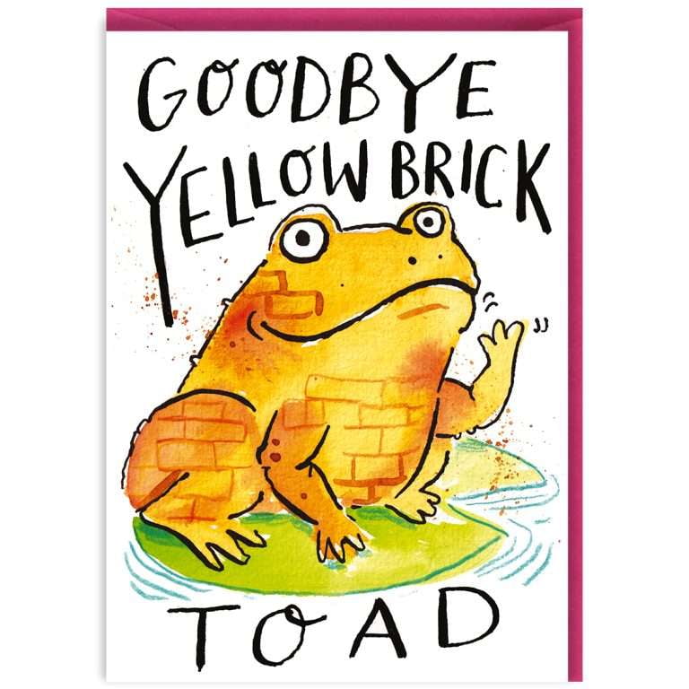 Goodbye Yellow Brick Toad Card - Humorous Greeting Card with Whimsical ...