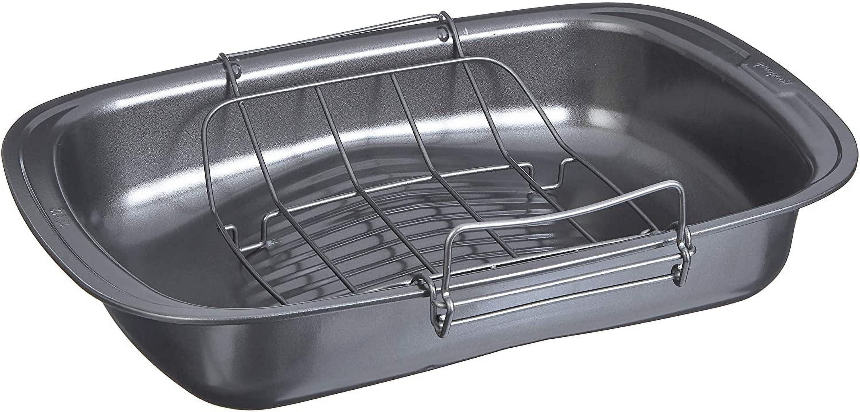 Goodcook Quick Roaster Pan and locking rack, with juice gathering pools ...