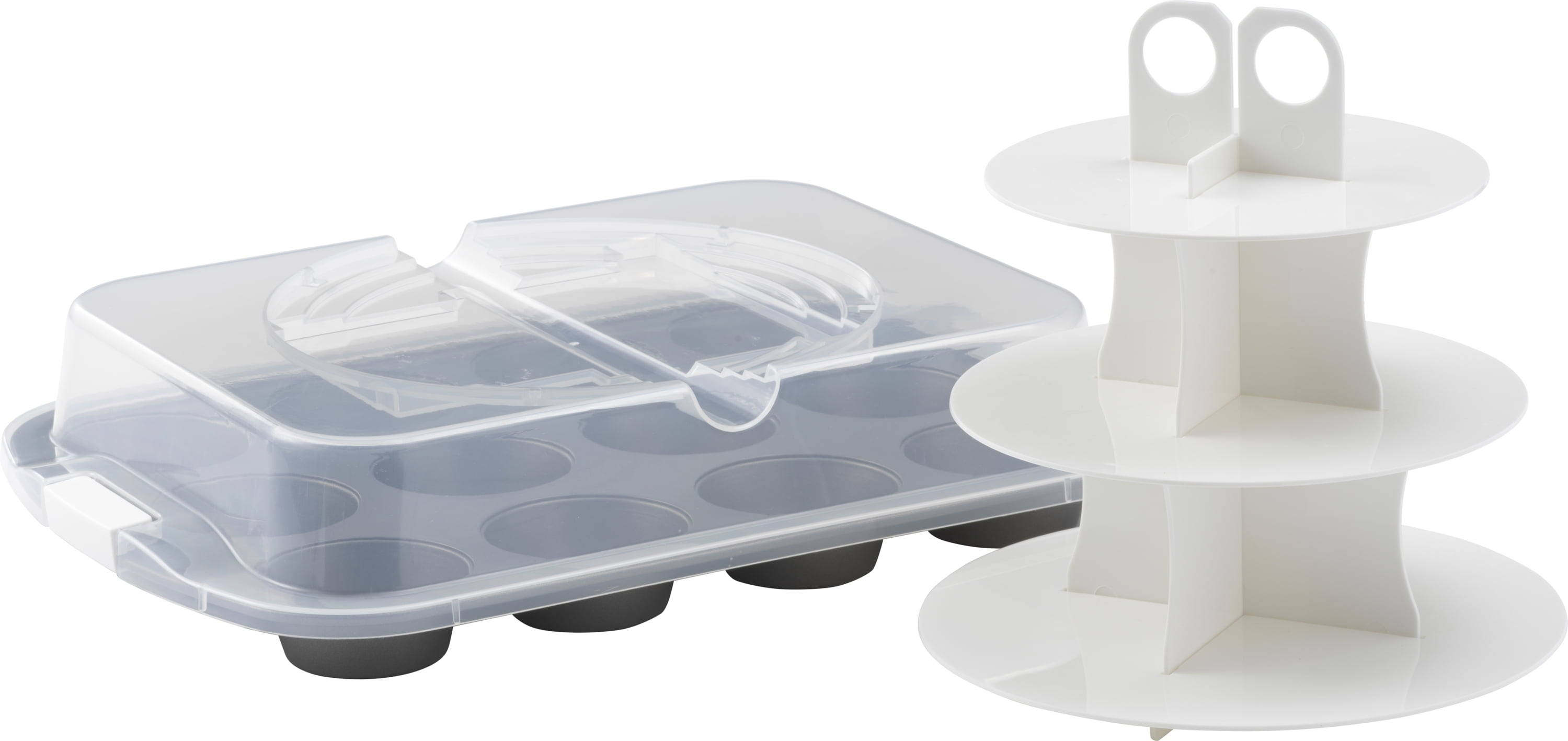 Goodcook Sweet Creations Nonstick Steel Cupcake Bake and Take Set with ...