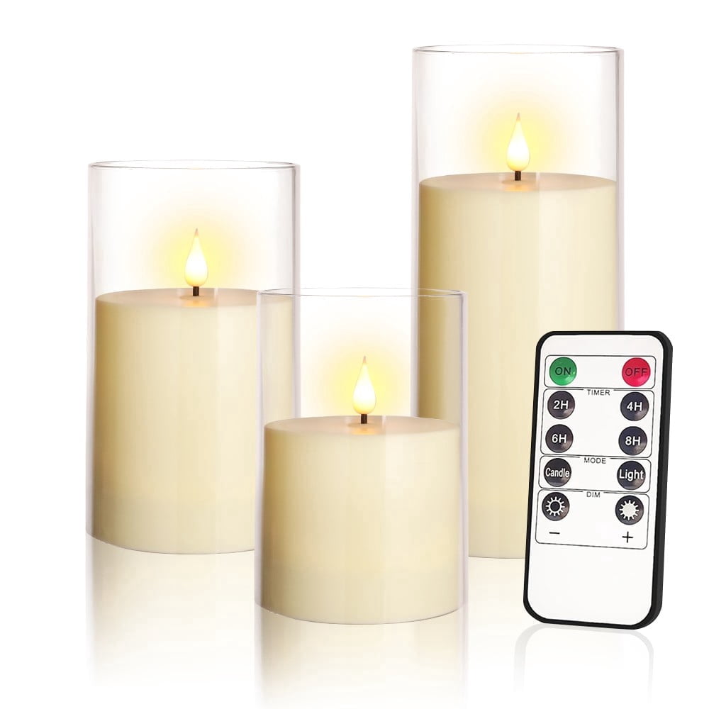 Goodea Battery Operated LED Flameless Candles, with Remote and Timer ...