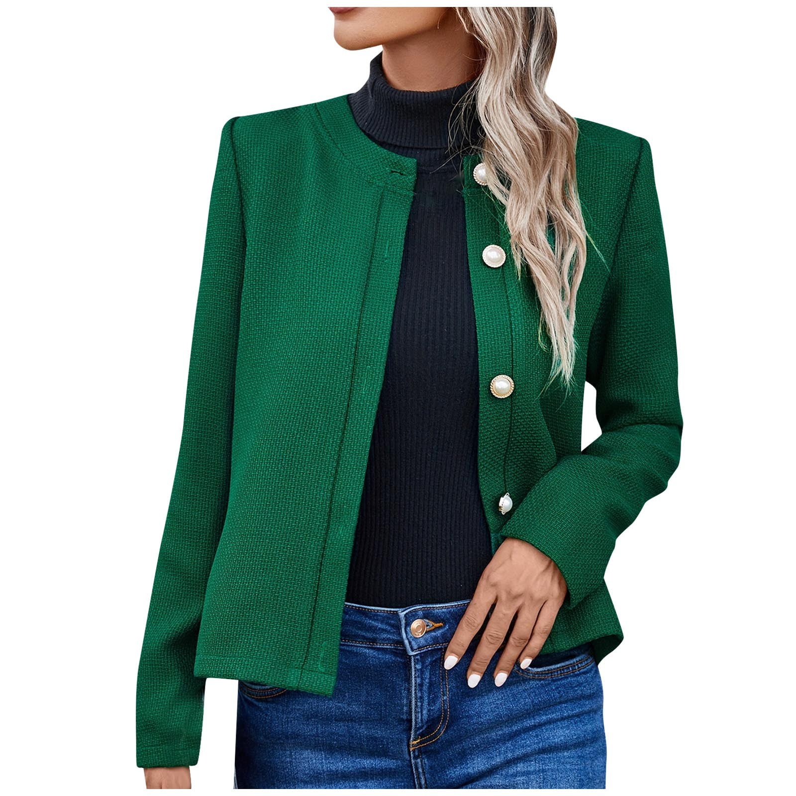 Goodeals Flash Deals,Women Elegant Dressy Jacket Cropped Tweed Blazer ...