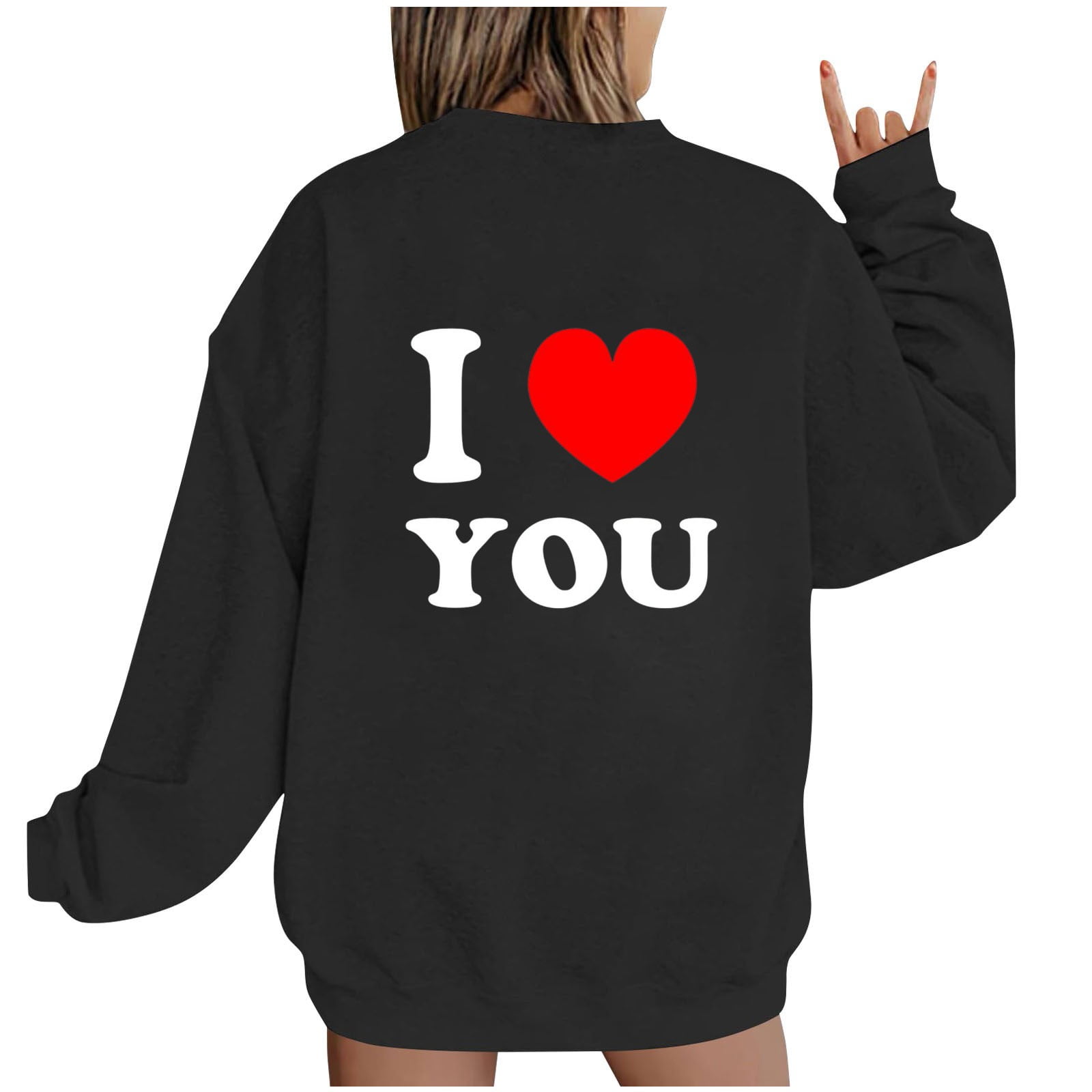 Goodeals I Love You Back Graphic Sweatshirt Women 2025 Valentine's Day Sweatshirts Aesthetic ...