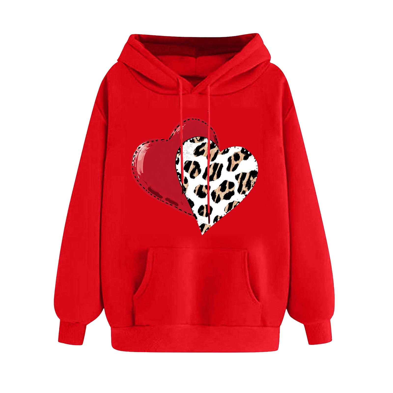 Goodeals Saving,Womens Valentine Hoodie Sweatshirts Leopard Valentine's ...