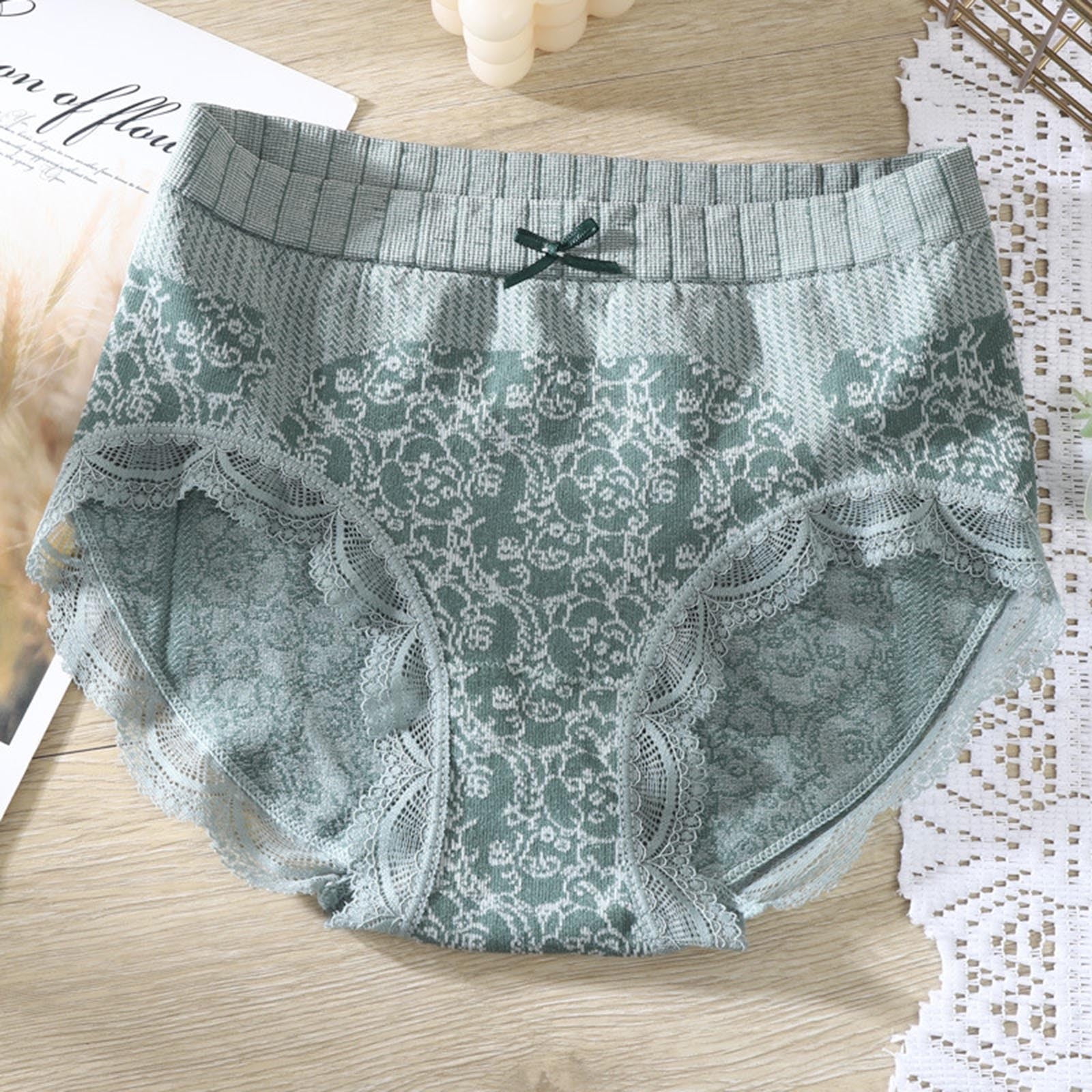 Goodeals Womens Elastic Waist Briefs Pretty Lace Trim Panty Cute Bow ...
