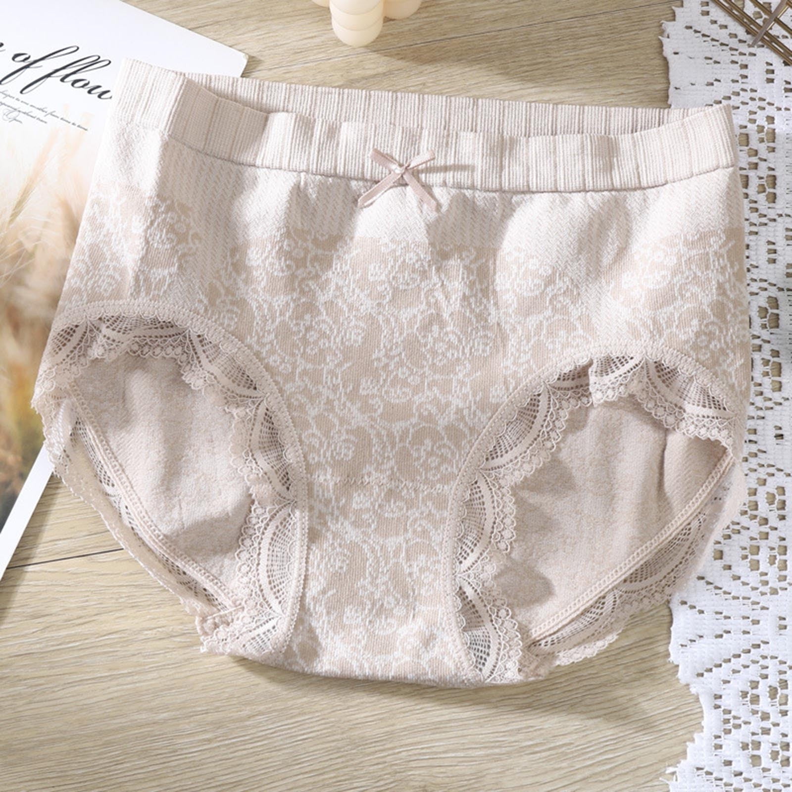 Goodeals Womens Elastic Waist Briefs Pretty Lace Trim Panty Cute Bow ...