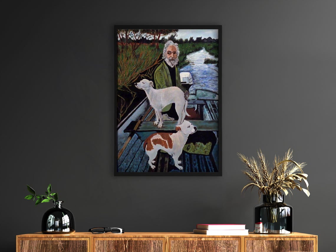 Goodfellas Old Man With Dogs On Boat Rustic River Classic Cinema Scene ...