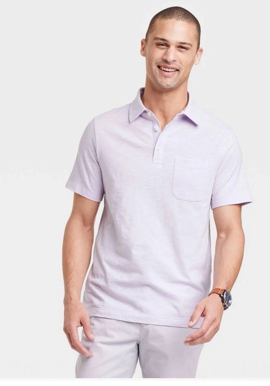 Goodfellow Men's X-Large Lily Lavender POLO SHIRT with POCKET - Short ...