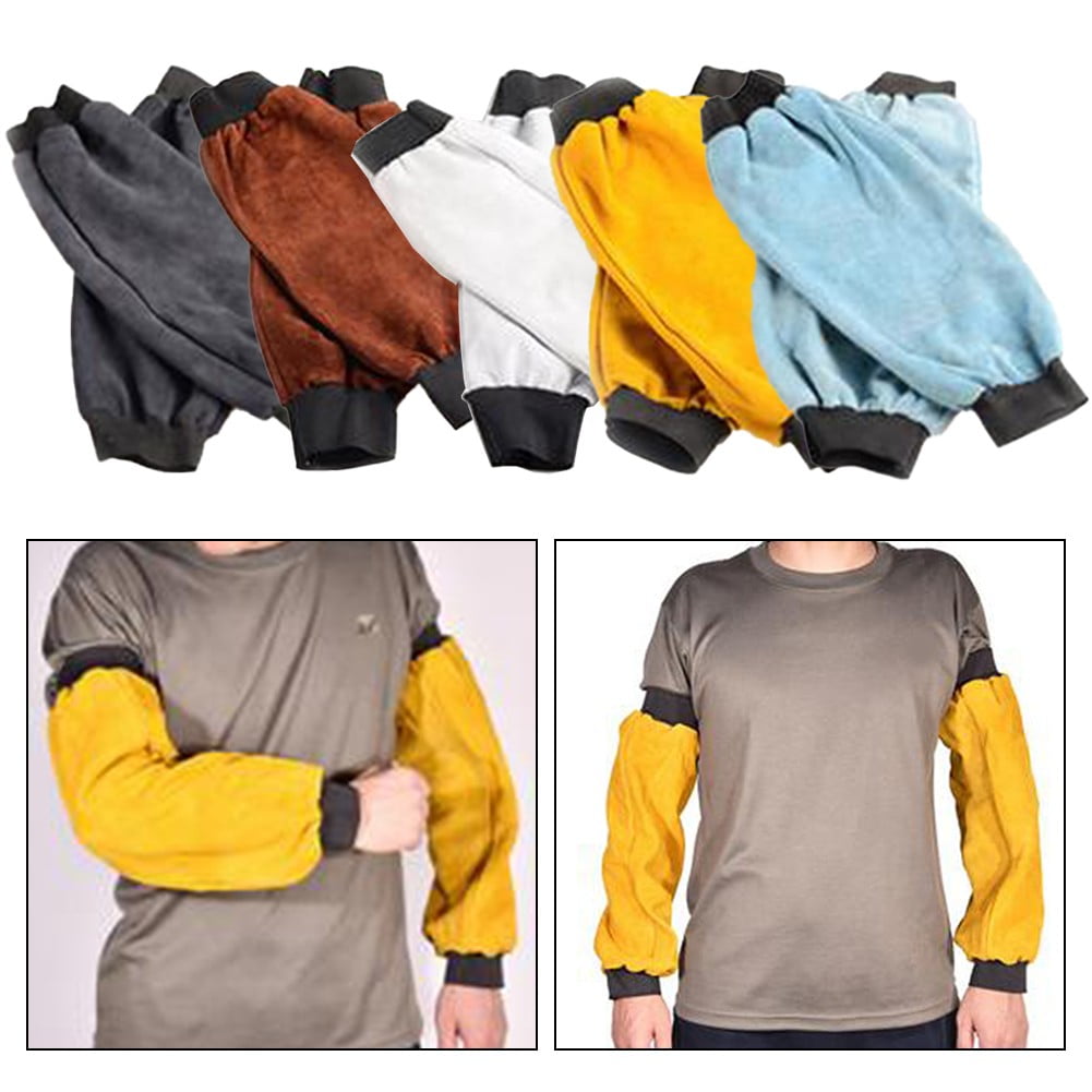 Goodhd 1 Pair Leather Welding Sleeves Heat For Flame Resistant ...