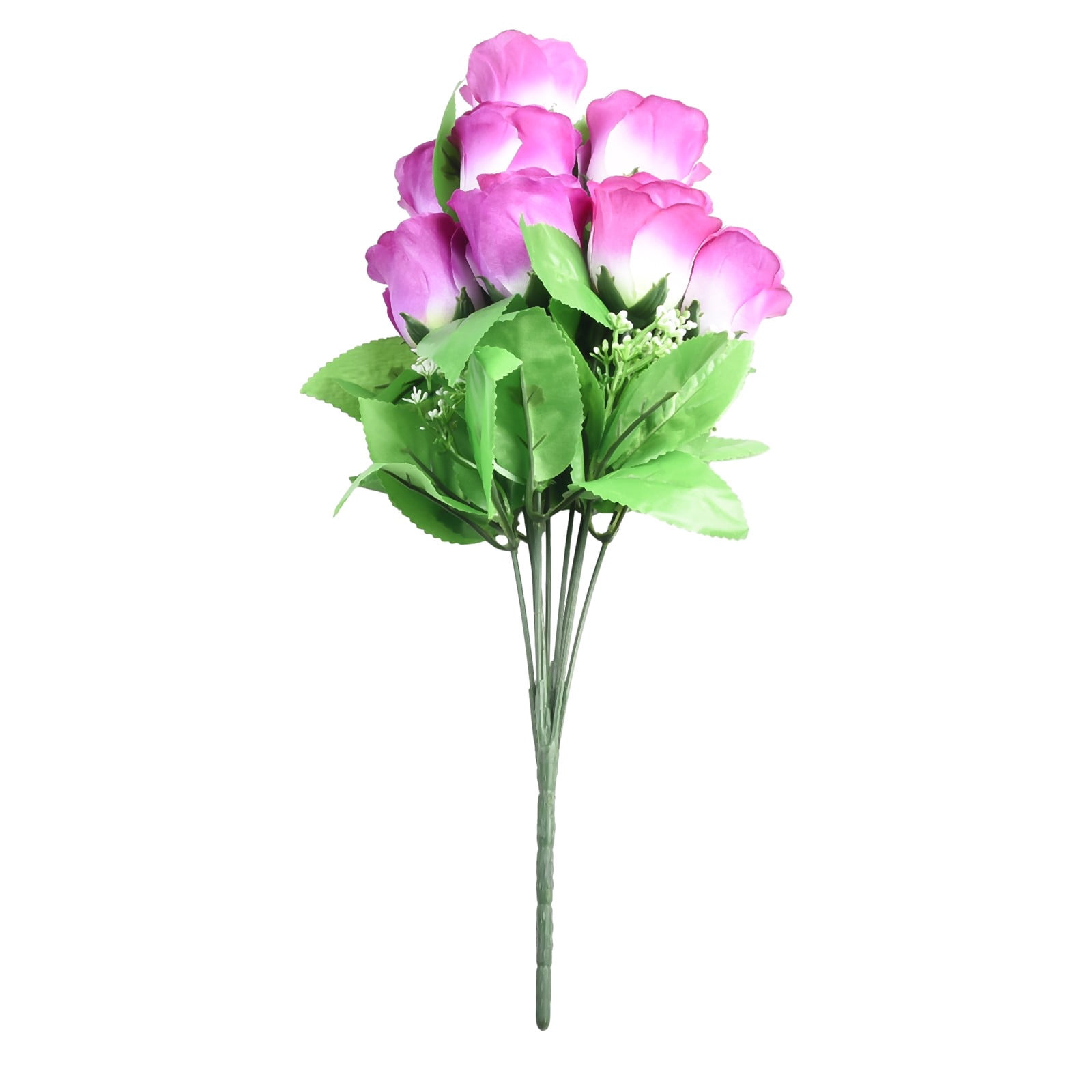 Goodhd 10 Heads Stems Artificial Silk Fake Flowers Rose Bud Bunch ...