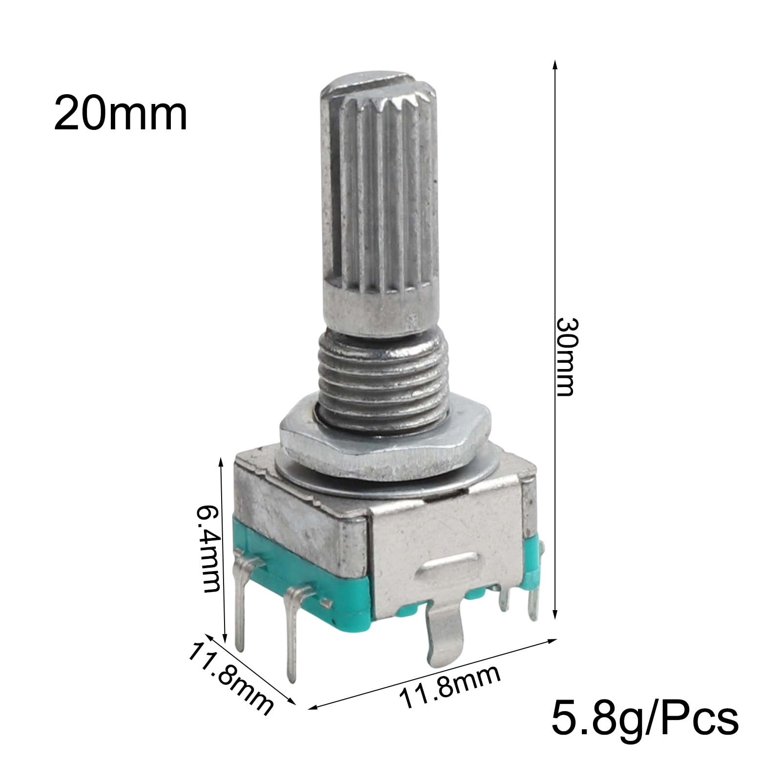 Goodhd 10Pcs Ec11 Rotary Encoder,360-Degree Rotary Encoder Code Switch 5 Pin 15Mm 20Mm,Plum ...