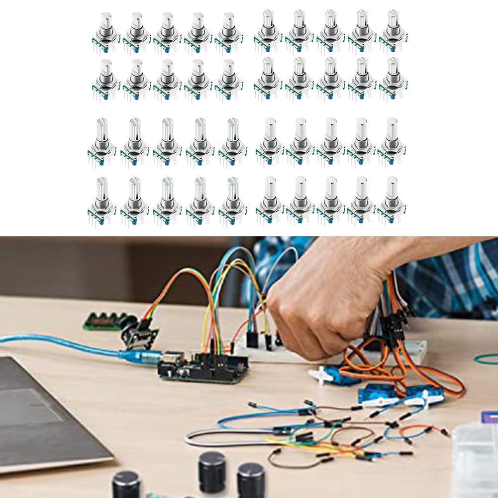 Goodhd 10Pcs Ec11 Rotary Encoder Switch,360-Degree Full Axis Half Axis ...