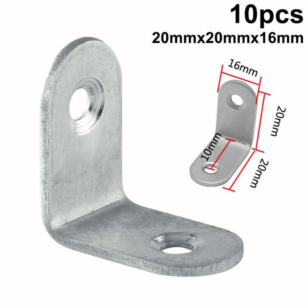 Goodhd 10Pcs L Shape Stainless Steel Angle Corner Brackets Right Angle ...
