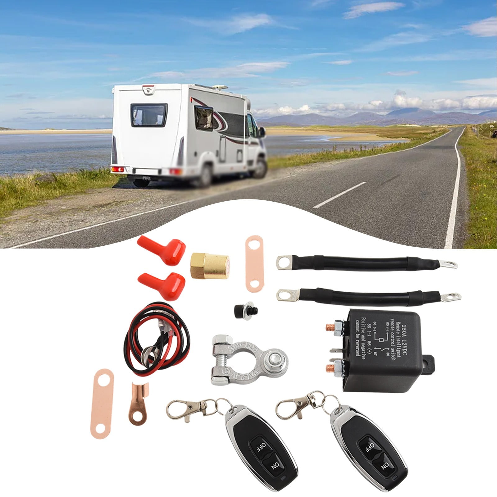 Goodhd 12V 250A Upgraded 1Set Remote Battery Disconnect Switch For Car ...