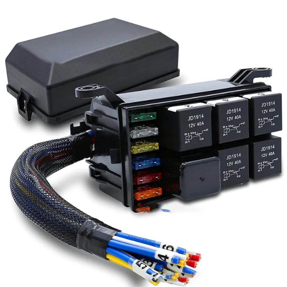 Goodhd 12V Relay Box 6 Way Relay Fuse Box Prewired Waterproof With 6Pc ...