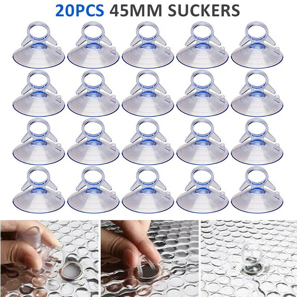Goodhd 20 Pcs 45mm Suction Cups Clear Plastic Rubber Car Sunshade ...
