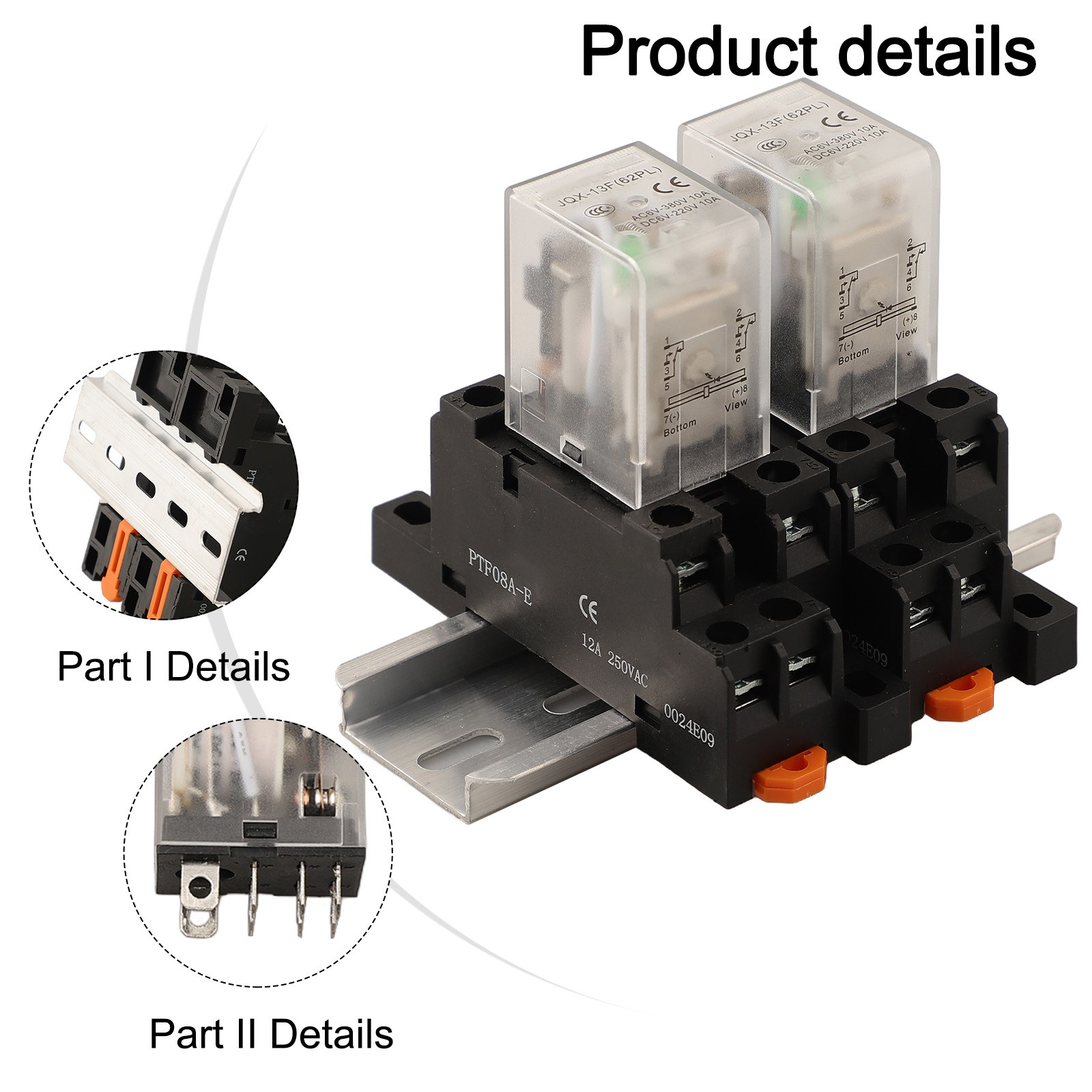Goodhd 2Pc Coil Power Relay 8 Pin10A Electromagnetic Power Relay With ...
