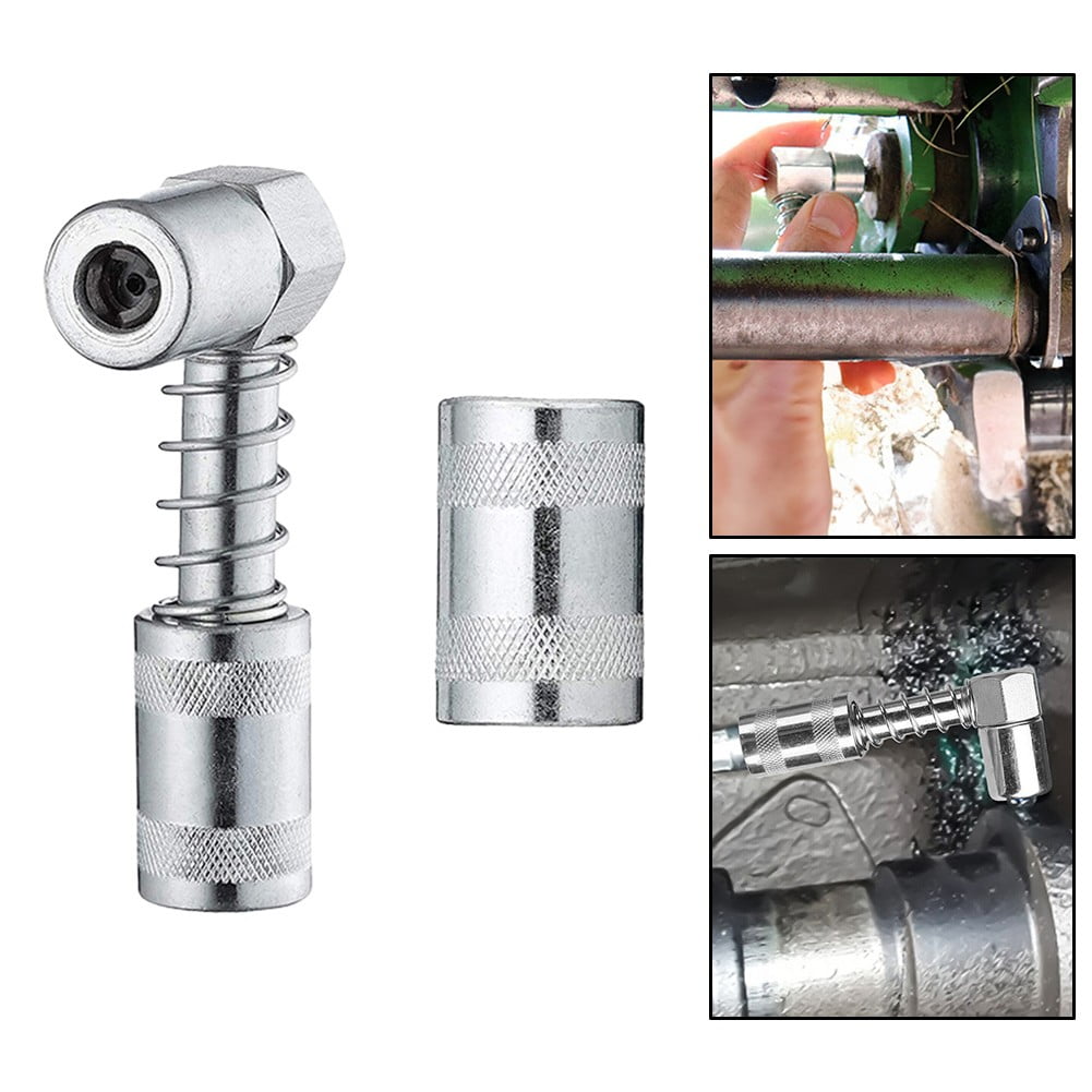 Goodhd 2Pcs 90 Degree 3 Jaw Coupler Grease Nozzle Adapter Fitting Tool ...