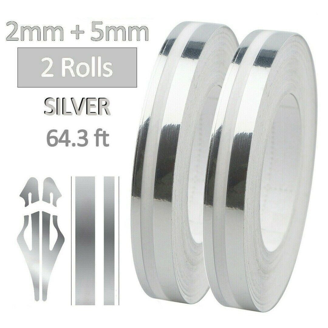 Goodhd 2X Silver Stripe Pin Stripe Tape Decal Vinyl Car Stickers ...