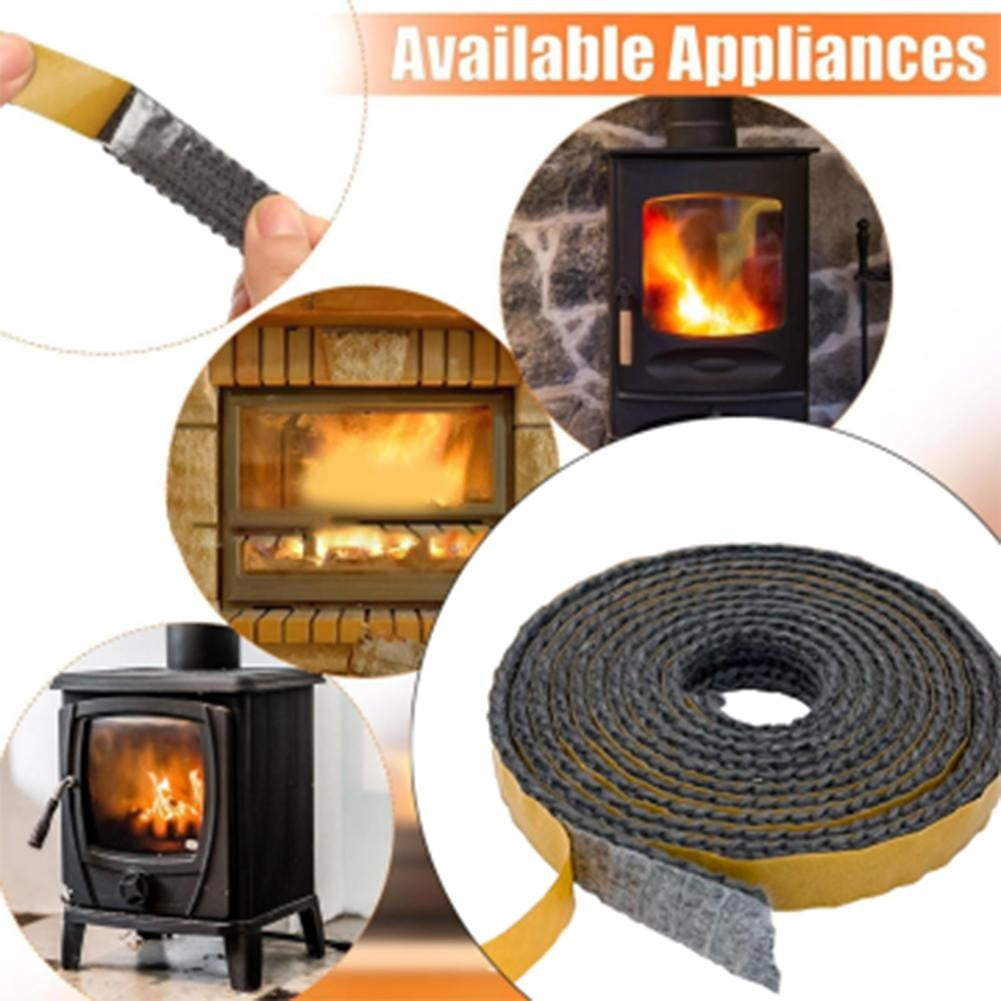 Goodhd 3 Meters Black Flat Stoves Rope Chimney Doorstove Fireplace ...