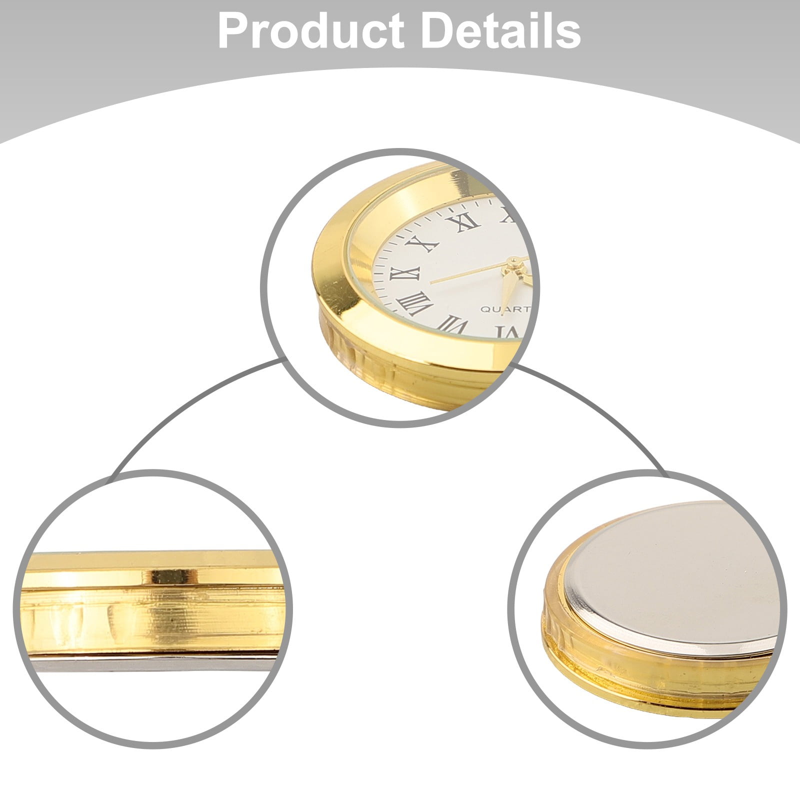 Goodhd 36Mm 65Mm Quartz Clock Inserts Movement Replacement Diy Gold ...