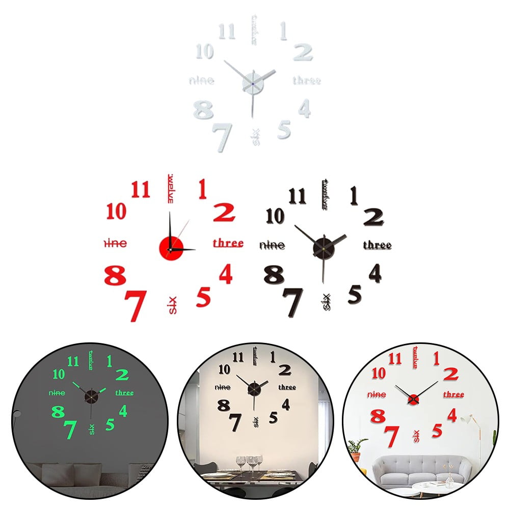 Goodhd 3D Dimensional Clock, Diy 3D Wall Clock, Living Room Office ...