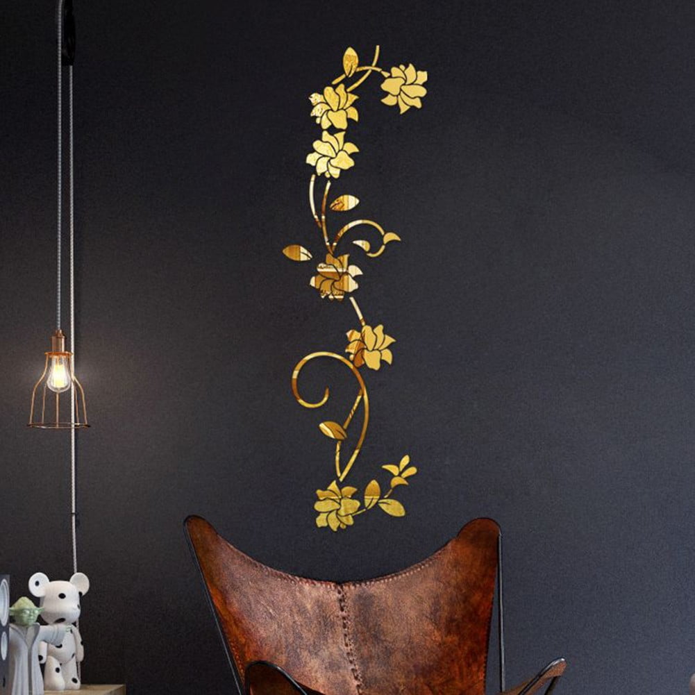 Goodhd 3D Rattan Flower Stickers For Wall Door Living Room Bedroom ...