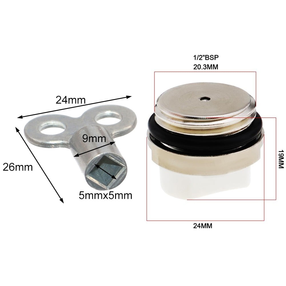 Goodhd 5 Radiator Vent Valves With 3 Key Radiator Vent Valves Manual ...