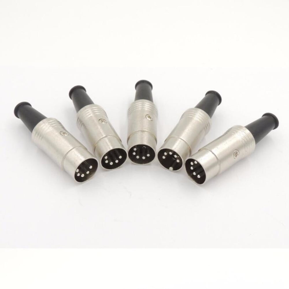 Goodhd 5pcs 5PIN DIN Connector Midi Cable Lead Audio Plug Male Inline ...
