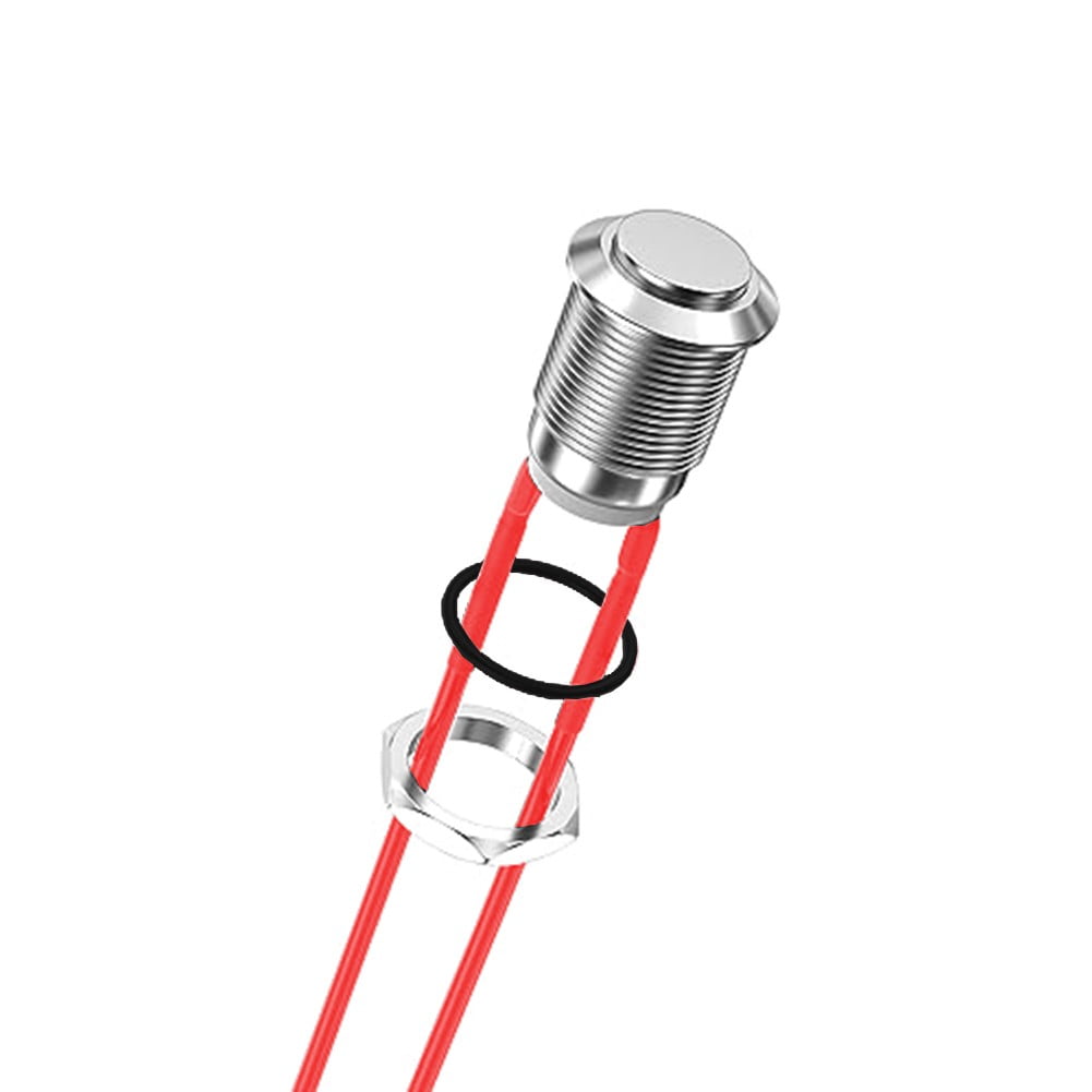 Goodhd 6Pcs 12V Momentary Push Button Switch 12Mm Small Metal Switch 2P ...