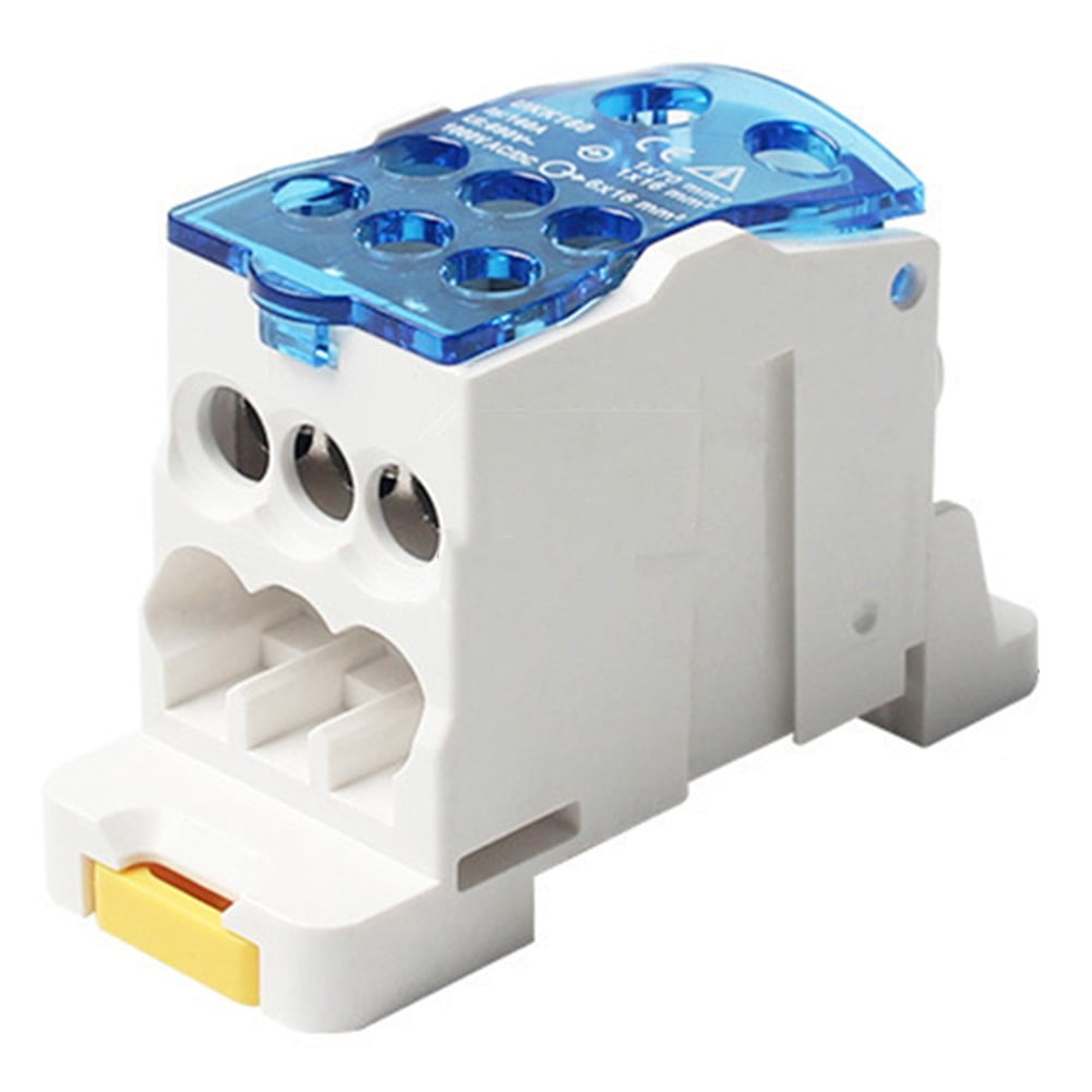 Goodhd 80A ~500A Power Junction Box Distribution Terminal Block Connector Din Rail Blue-160A ...