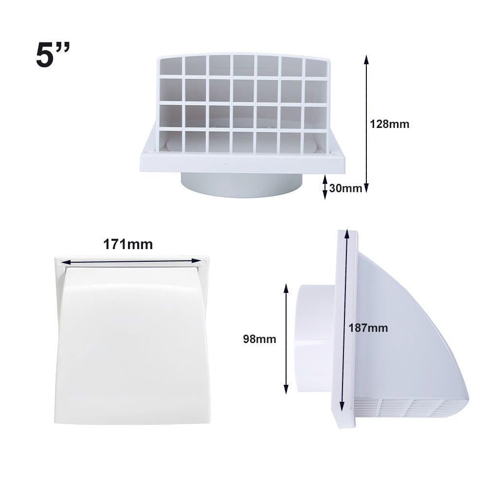 Goodhd Abs Exterior Wall Ventilation Grille Range Hood Duct Air Outlet ...