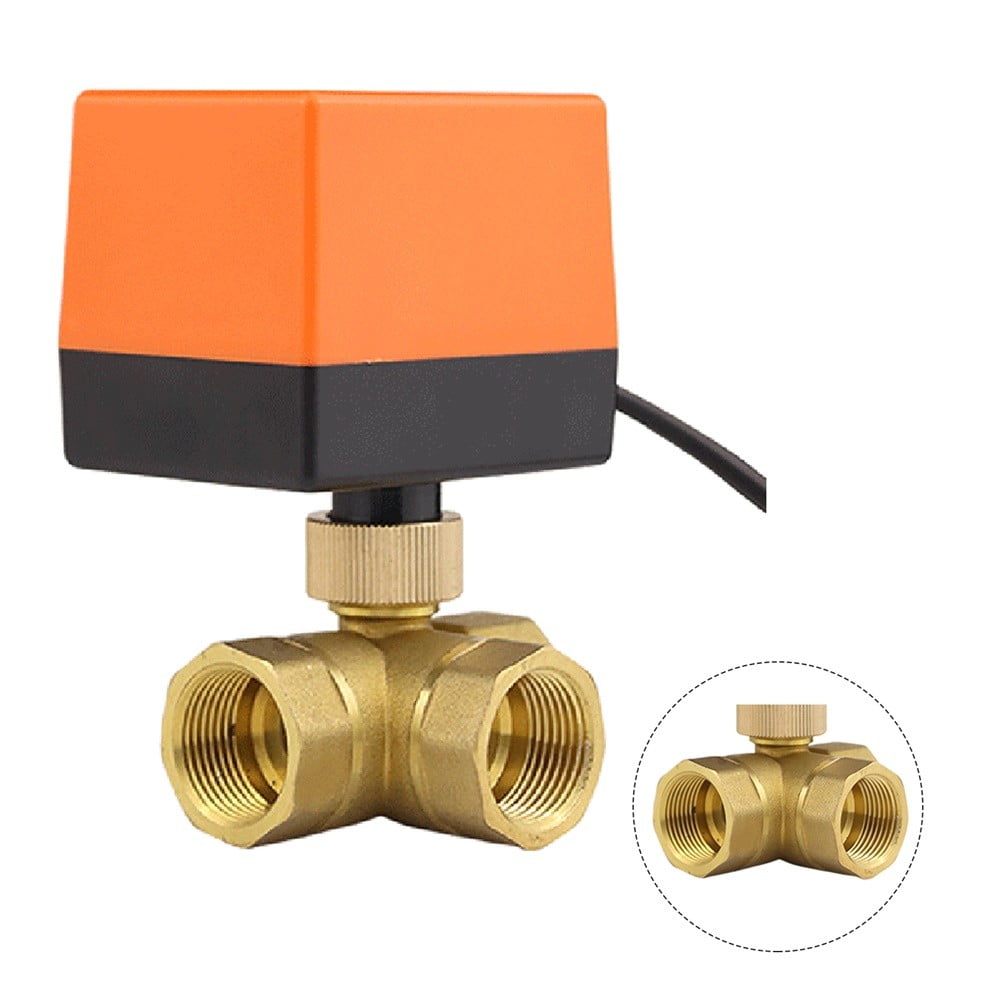 Goodhd Ac220V Brass Electric Ball Valve Three Wire Two Control 3-Way Solenoid Valve-Dn20 ...