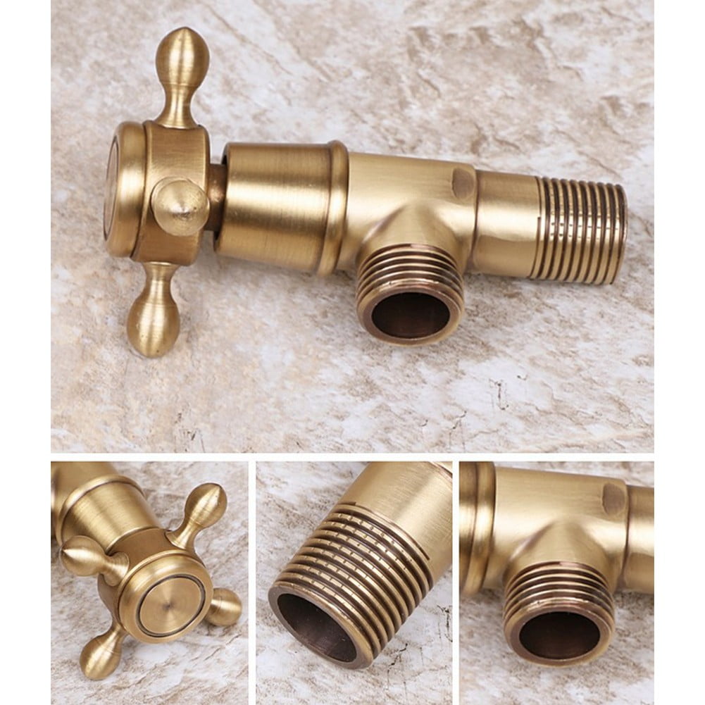 Goodhd Antique Brass Triangle Valve Water Control Valve Bathroom Tap ...
