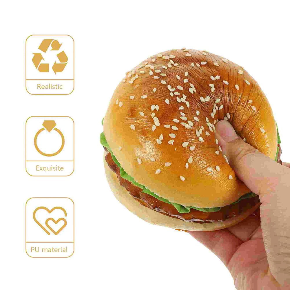 Goodhd Artificial Burger Fake Bun Model Pu Realistic Burger Statue ...
