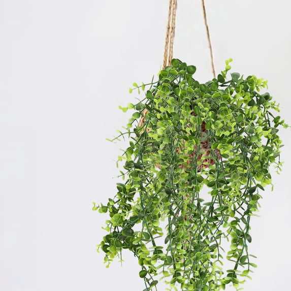Goodhd Artificial Hanging Plants Flowers Basket Fake Vine Trailing ...